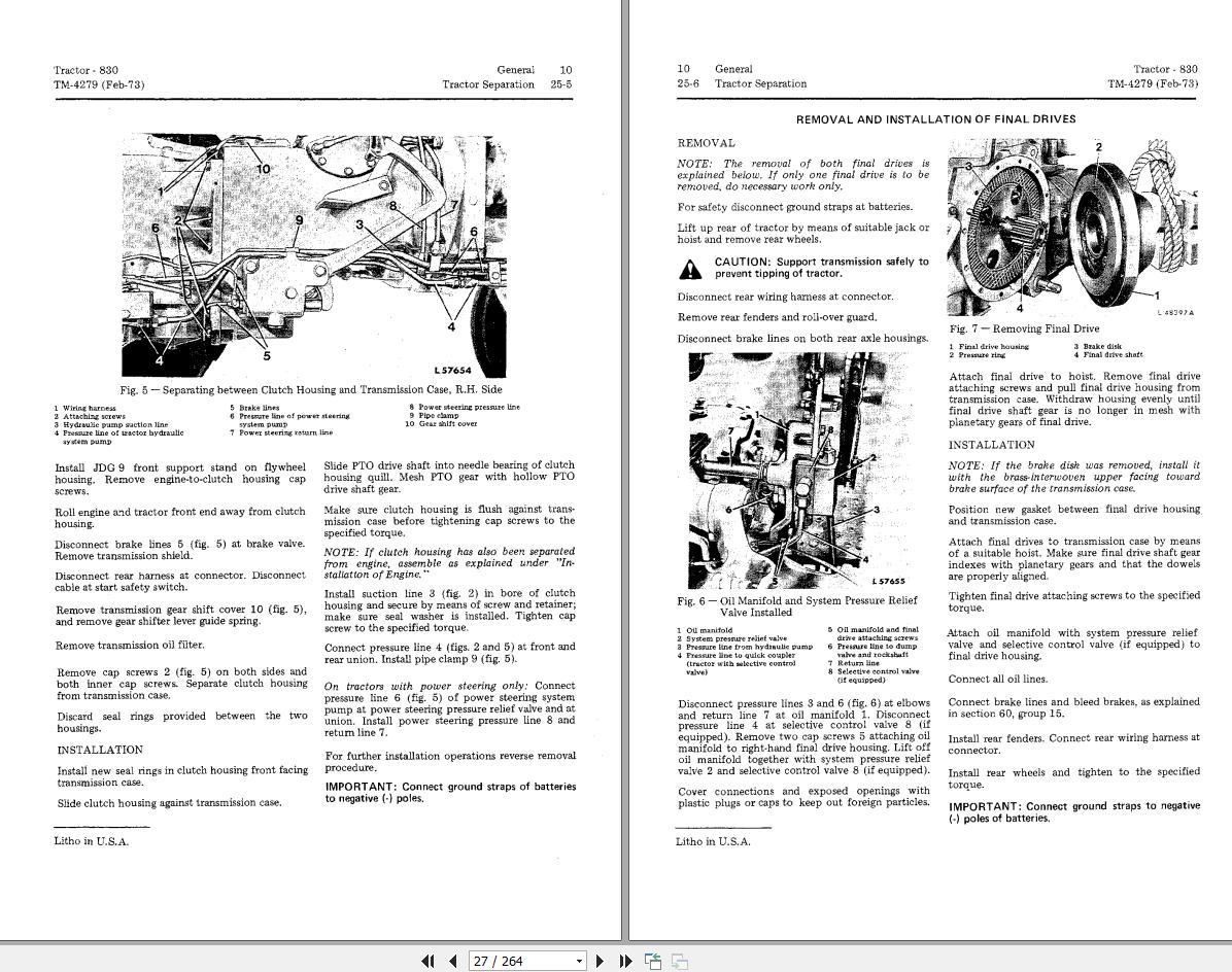 John Deere Tractor 830 Technical Manual TM4279