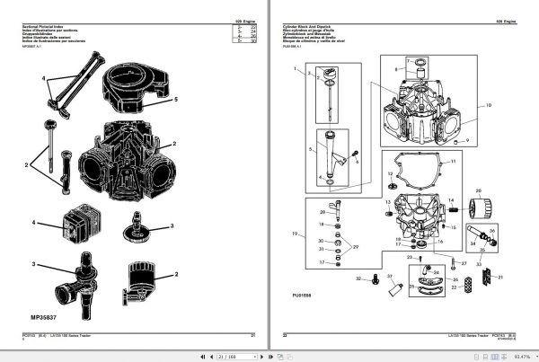John Deere Tractor LA135 100 Series Parts Catalog PC9743 2012