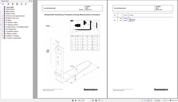Jungheinrich Forklift EFX 413 X+S 119 550 ZT Spare Parts Manual FN427300