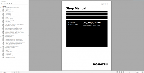 Komatsu Hydraulic Excavator PC3400-11M0 (Jul 2021) SEN06694-01 Shop Manual