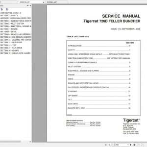 Tigercat 726E Feller Buncher 7262501 - 7265000 Operator & Service ...