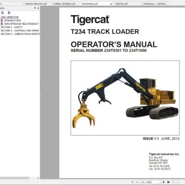 Tigercat Loader 250D (2502101 - 2504500) Operator's & Service Manual