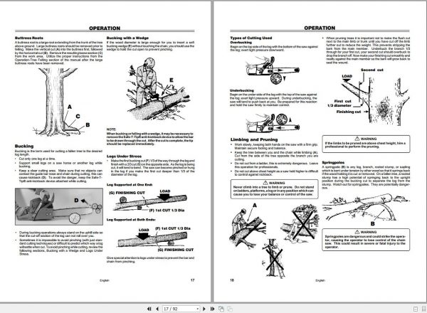 John Deere Chain Saws CS56-CS62 UT10895-UT9000 Operator's Manual ...