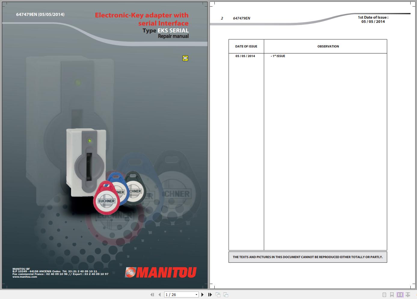 Manitou Electronic-Key Adapter with Serial Interface type EKS Serial ...