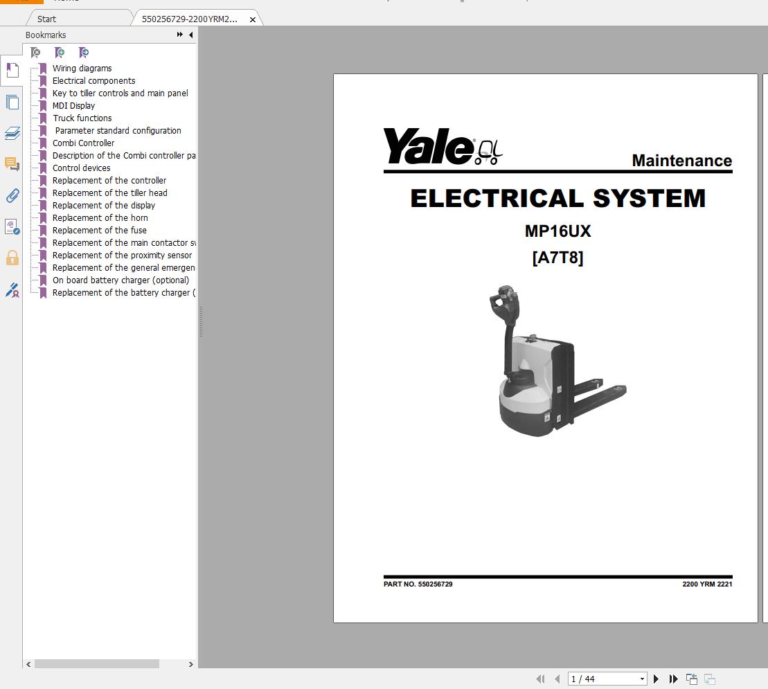 Yale Forklift Class 3 Service Manuals_Updated [02.2022] Electric Motor ...