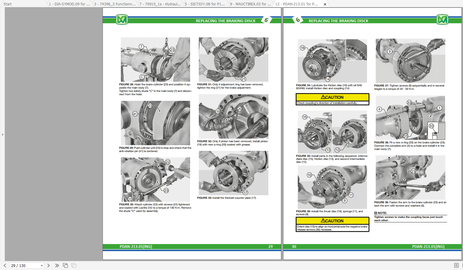 MERLO TELEHANDLER P120.10HM Service Manual, Hydraulic & Electrical Diagram