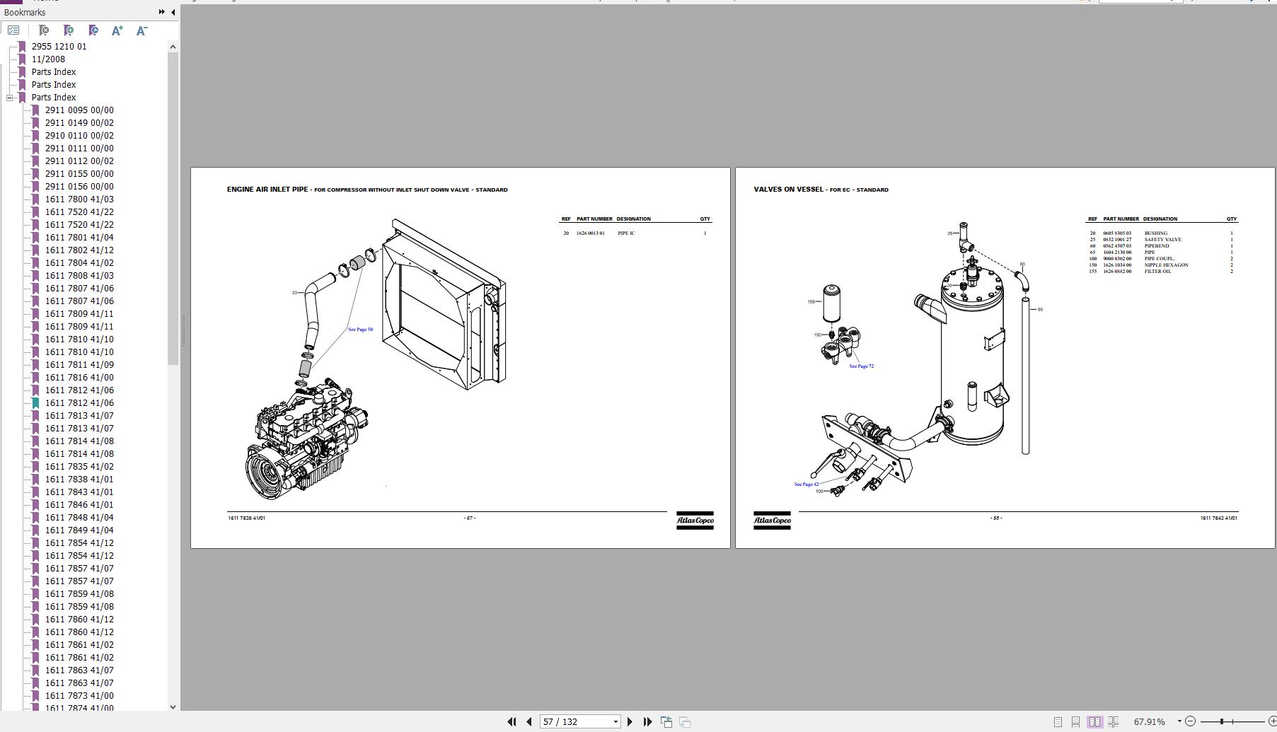 Atlas Copco Portable Compressors XAMS 287 Cd - XAMS 600 CD7 Parts List ...