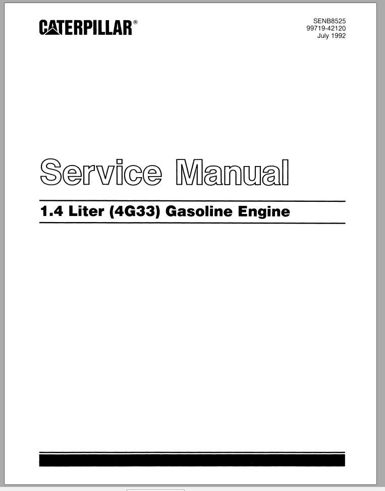 CAT Forklift GC15 GC18 GC20 GC25 GC30 Service Manual EN