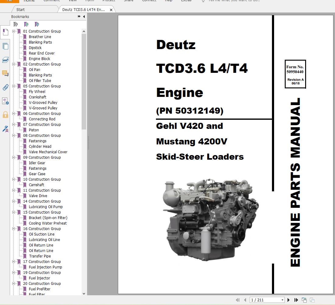 Deutz Diesel Engine New Model Updated Parts Catalogues PDF CD