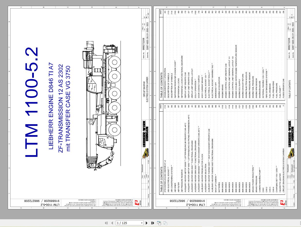 Liebherr Mobile Crane LTM 1100-5.2 100 Ton Operator Manual, Diagnostics ...