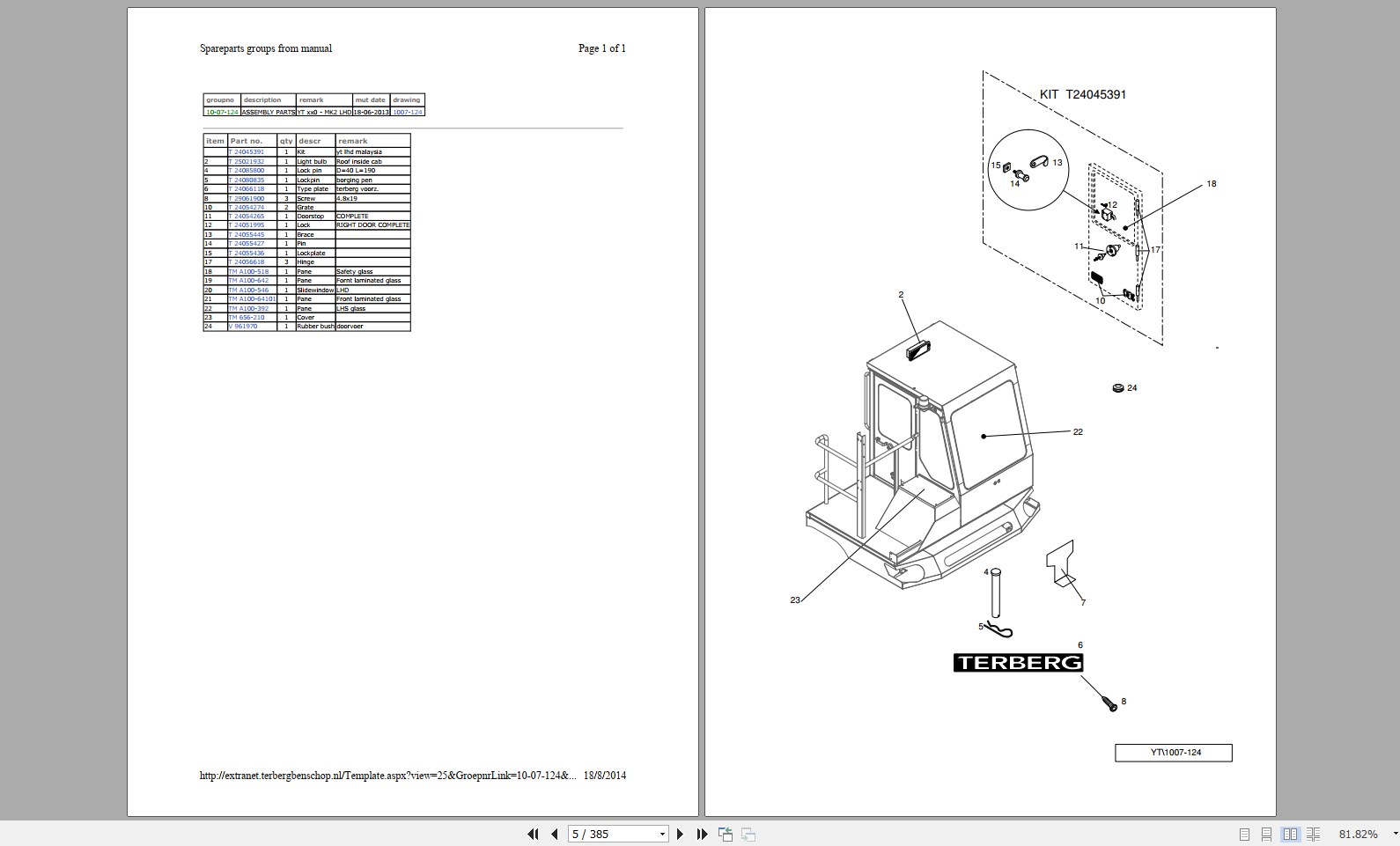 Terberg Terminal Tractor YT Series Spare Parts Catalog_YT1007-02