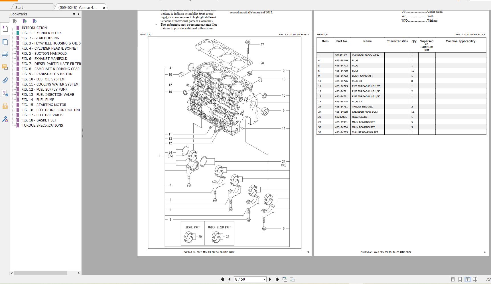 Yanmar Diesel Engine New Model Updated Parts Catalogues PDF CD