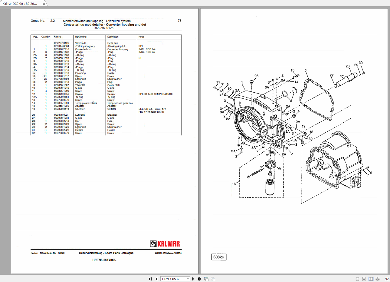 Kalmar Reach Stackers Workshop Manual Technical Handbook Spare Parts ...