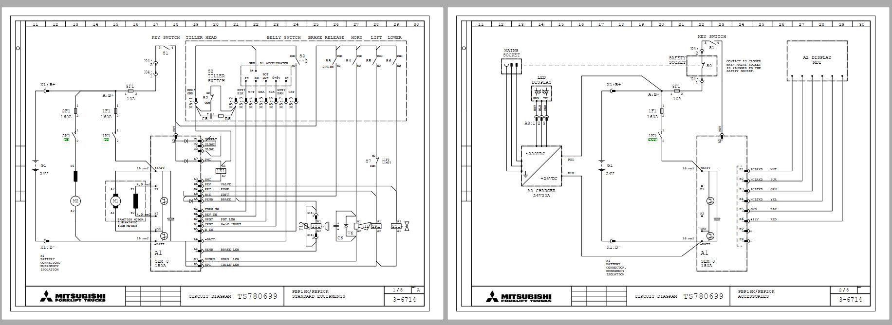 Mitsubishi Forklift PBP16K PBP20K Schematic Operation & Maintenance Service Manual