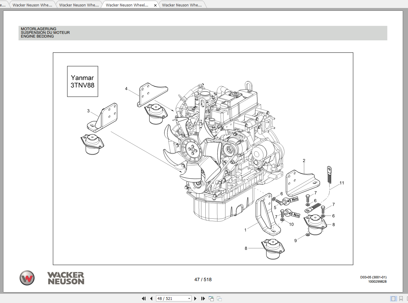 Wacker Neuson Wheel Dumper 3001 Operator, Service Manual & Spare Parts ...