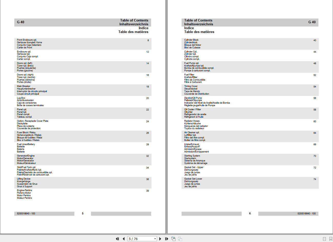 Wacker Neuson Generators G40 Operator Manual & Spare Parts Catalog