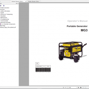 Wacker Neuson Generators GV7000A Operator's Manual & Spare Parts Catalog