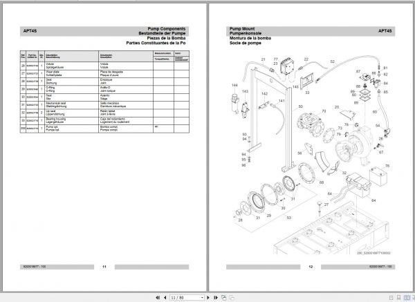 Wacker Neuson Pumps APT4 APT4S Base Diagram, Maintenance, Operator's ...