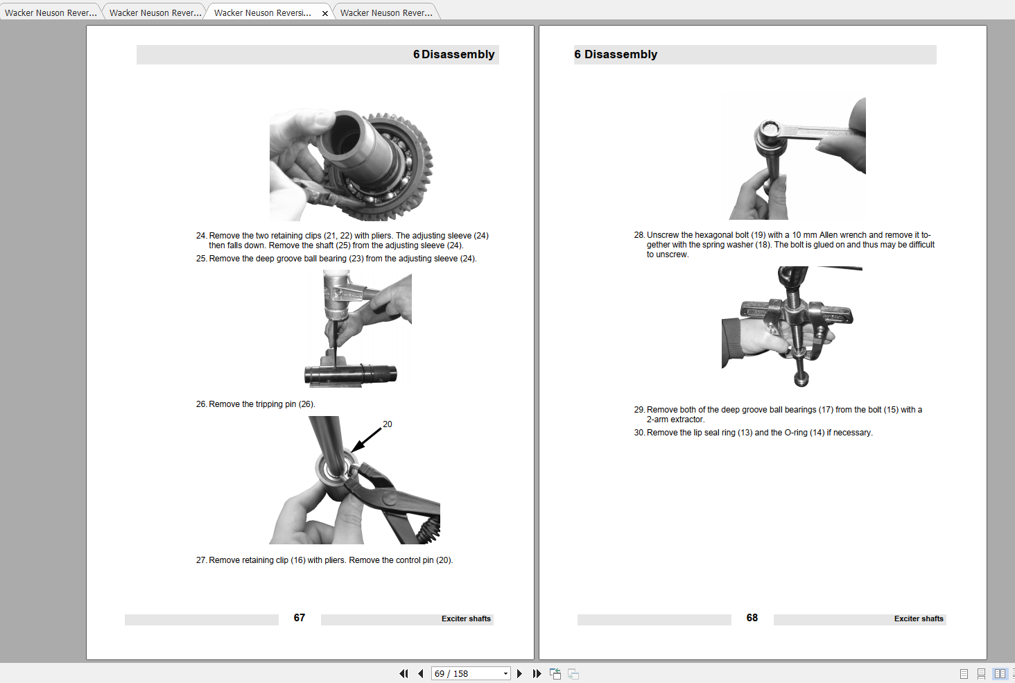 Wacker Neuson Reversible Vibratory Plates DPU 4045 Repair Manuals