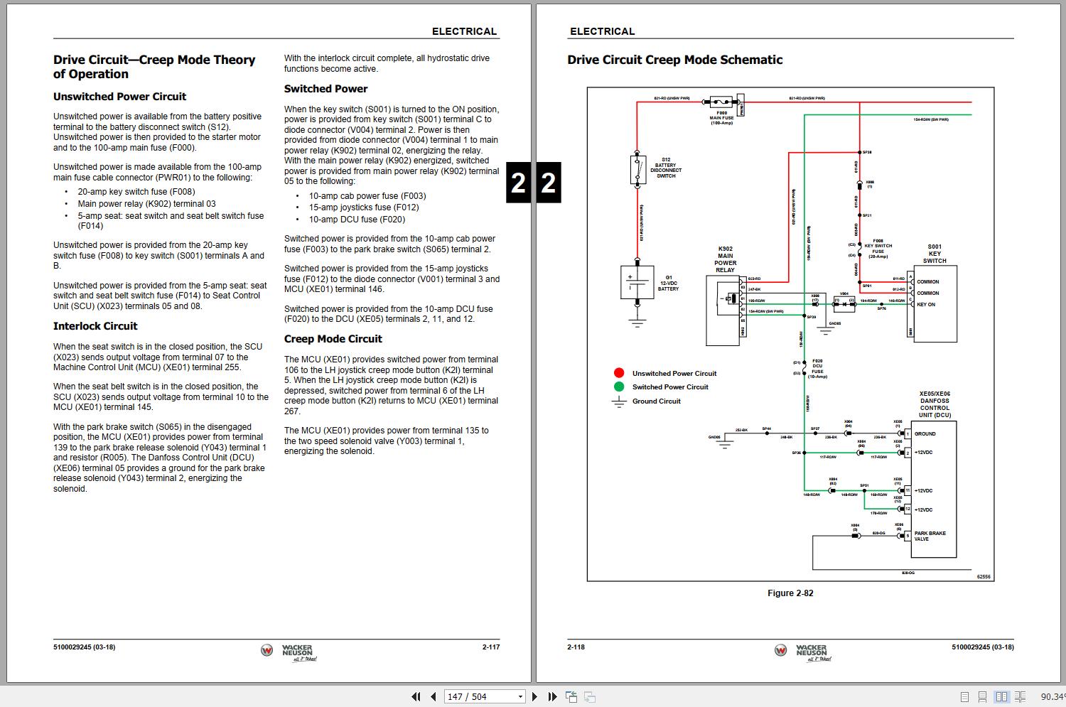 Wacker Neuson Skid Steer Loader Wheel Loaders SW16 Operator's, Service ...