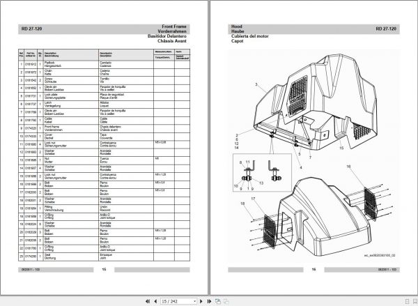 Wacker Neuson Tandem Roller RD27 Operator's Manual, Service Manual ...