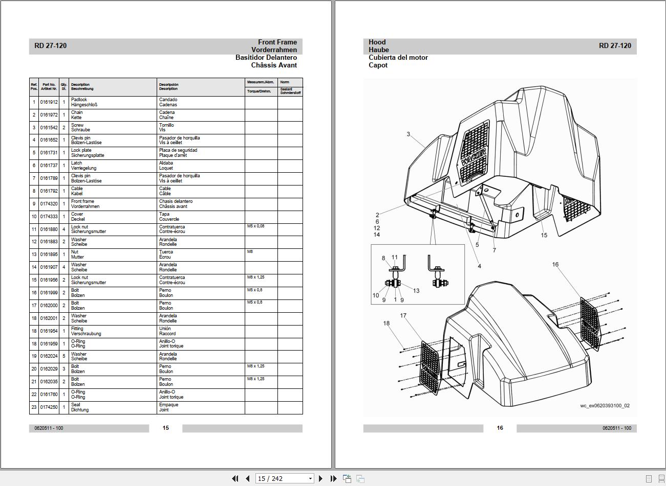 Wacker Neuson Tandem Roller RD27 Operator's Manual, Service Manual ...