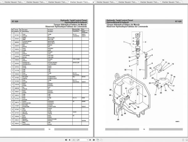 Wacker Neuson Trench Roller RT 820 Operator's Manual, Service Manual ...