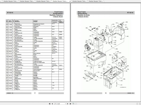 Wacker Neuson Trench Roller RT 82-SC Operator's Manual, Service Manual ...