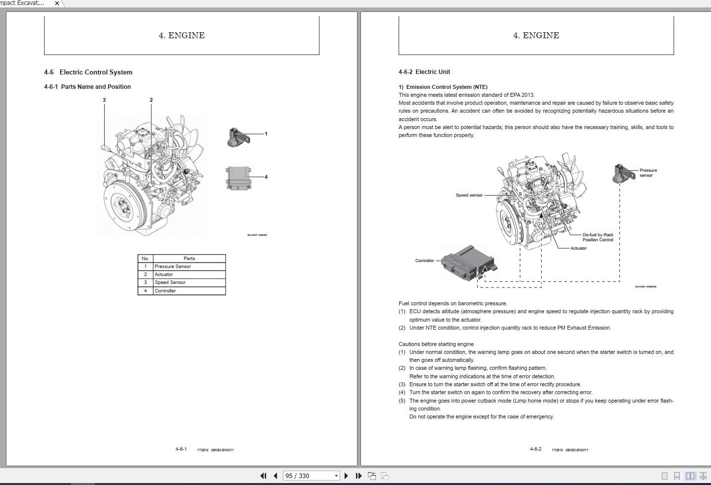 Gehl Compact Excavator M08 80M Service Manual 50940518 09.2017
