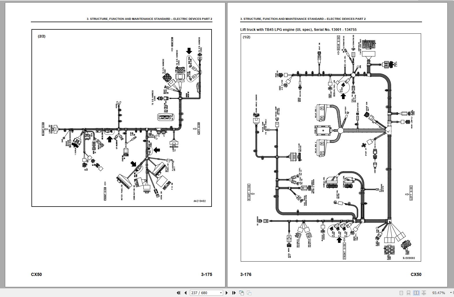 Komatsu Forklift Truck FD40TU-10 133001 & up Shop Manual SM203