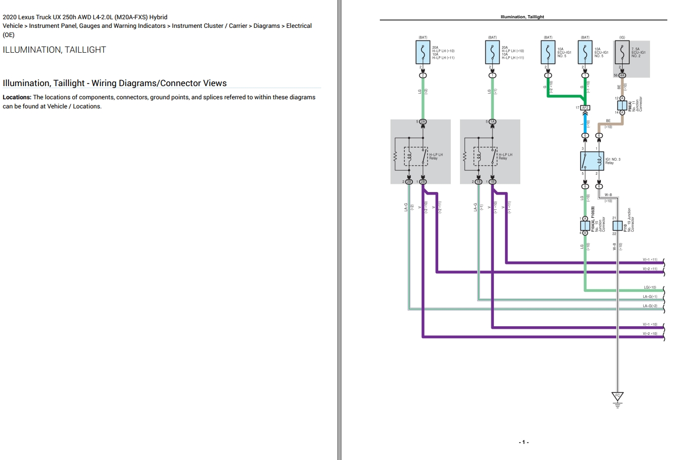 Lexus Truck UX 250h AWD L4-2.0L (M20A-FXS) 2020 Hybrid Diagram, Service ...