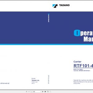 Tadano All Terrain Crane GA-1000N-1 WFN4KFLR574010067 Operation Manual ...