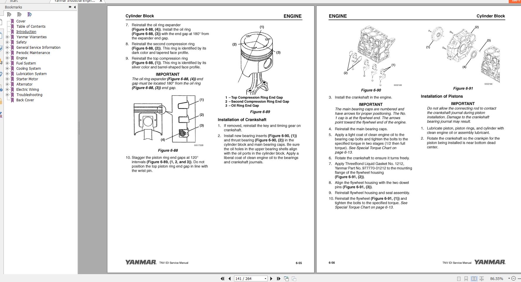 Yanmar Industrial Engine 2TNV70 3TNV70 3TNV76 Service Manual 50940077 2009