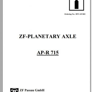 ZF Multitrac Axle MT-L 3010, 3015, 3020, 3025 II Service Manual 50940485A