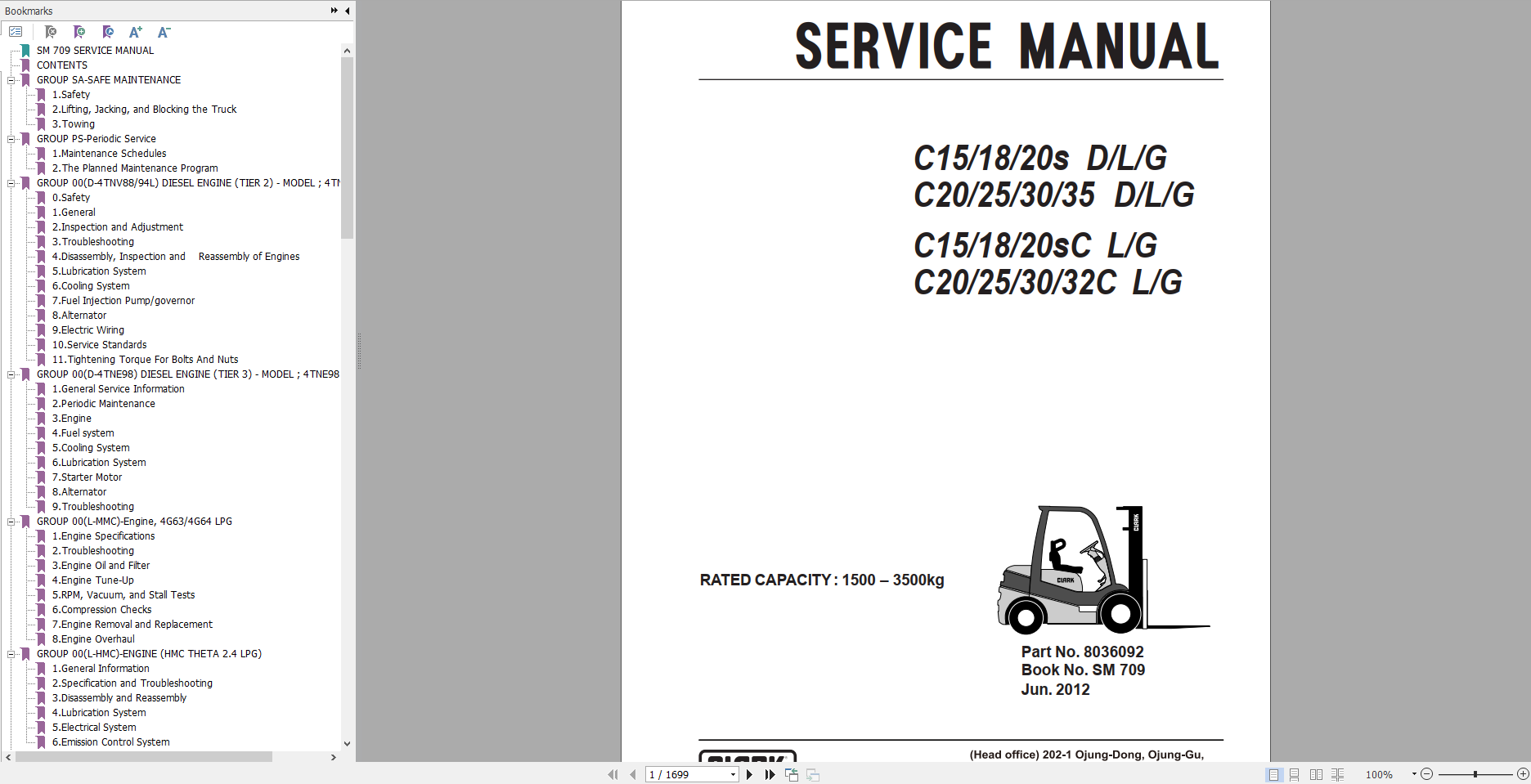 Clark Forklift 2022 Service Manual & Operator Manual Information PDF DVD