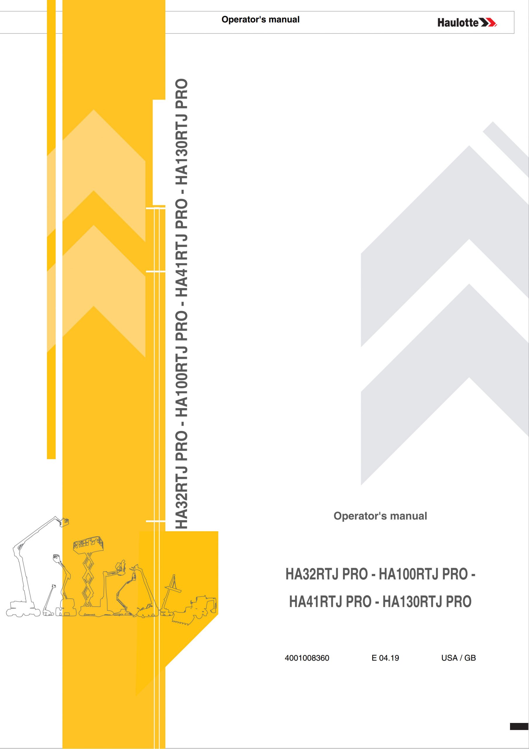 Haulotte Diesel Articulating Boom HA32 HA130 RTJ PRO Operators Manual ...