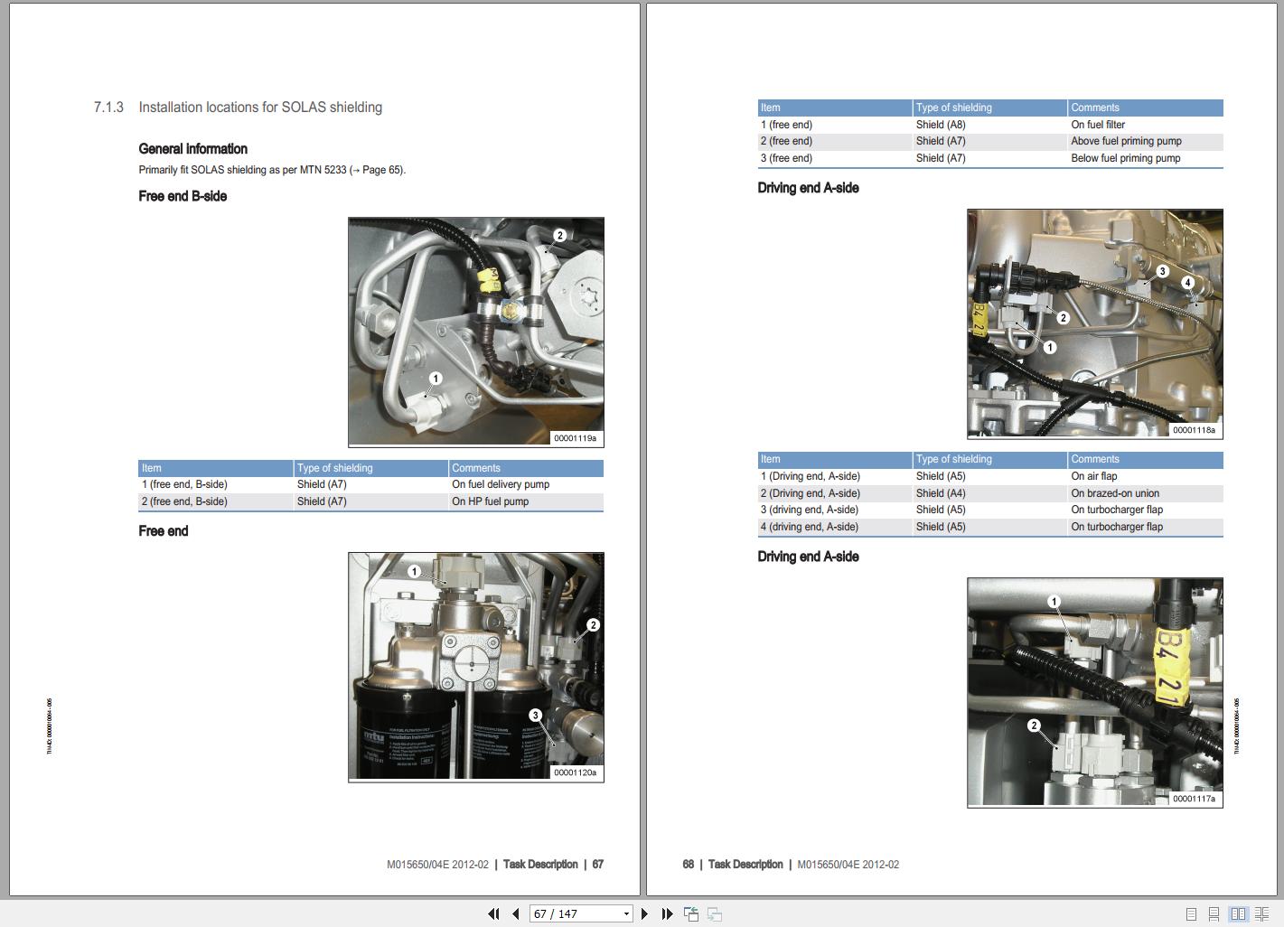 MTU Diesel Engine 12V 2000 M72 Operating Instructions M015650 04E 2012