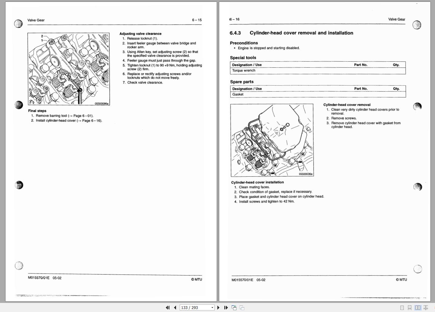 MTU Diesel Engine 12V 4000 G21 Users and Maintenance Manual M015570 01E