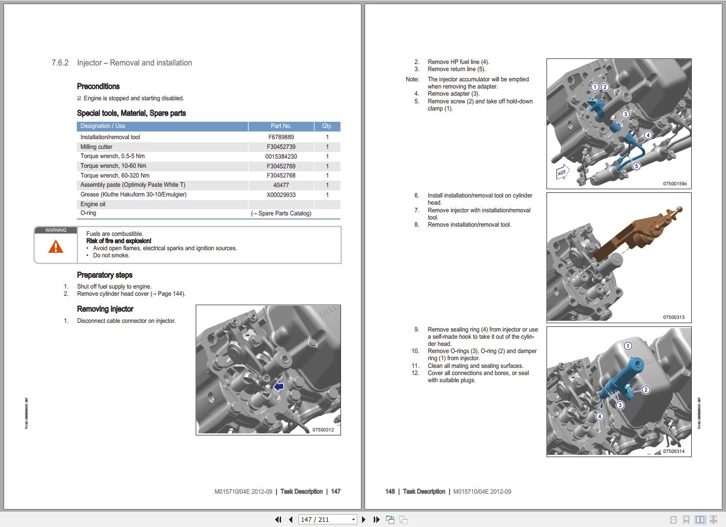 MTU Diesel Engine 12V 4000 G43 Operating Instructions M015710 04E 2012
