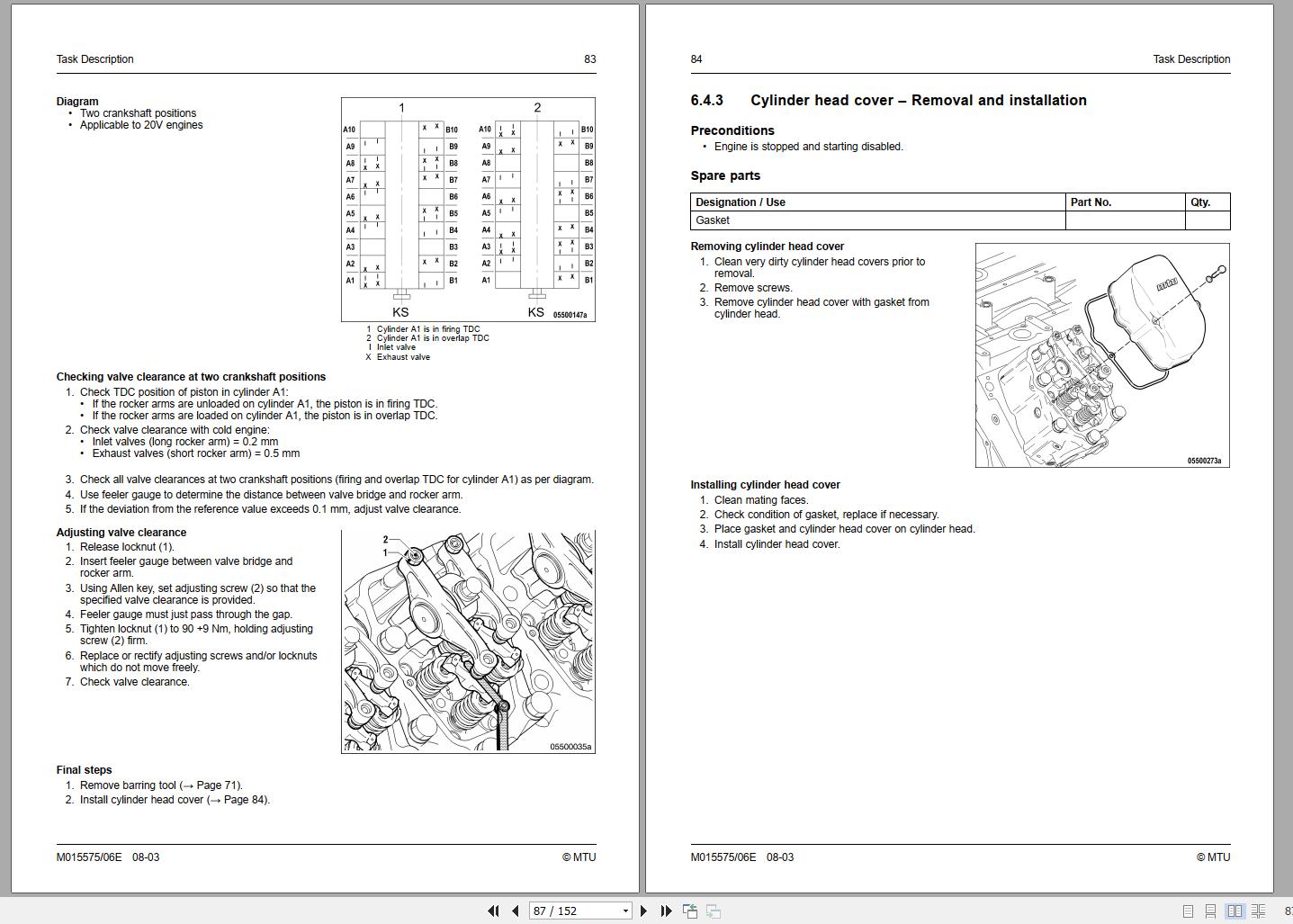 MTU Diesel Engine 16V 4000 R41 R41L R41R Operating Instructions M015575 ...