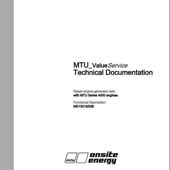 MTU Diesel Engine Generator with MTU 6 R 1600 Gx0 engines Technical ...