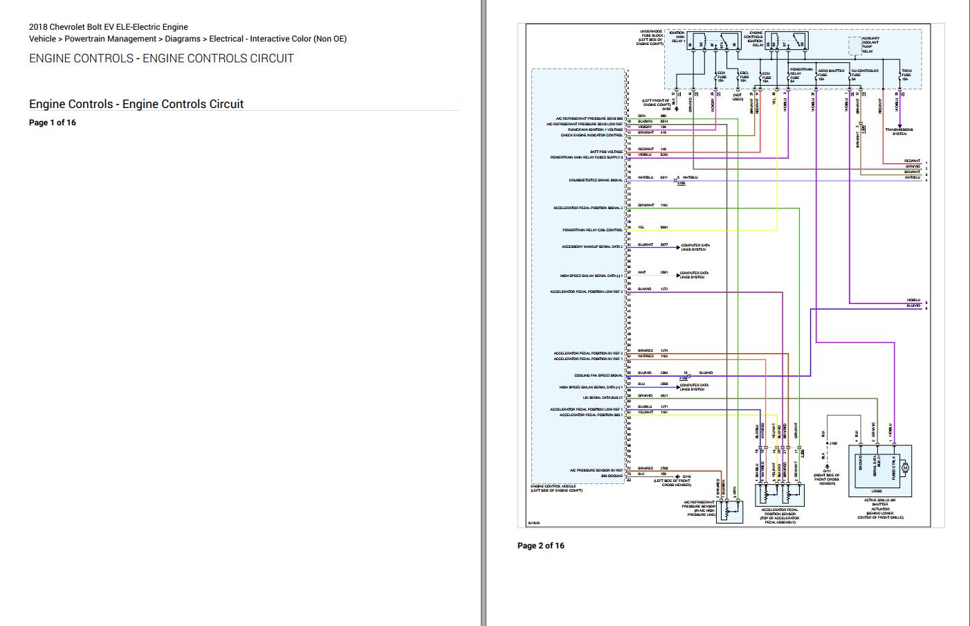 Chevrolet Bolt EV ELE-Electric Engine 2018 Electrical Wiring Diagrams
