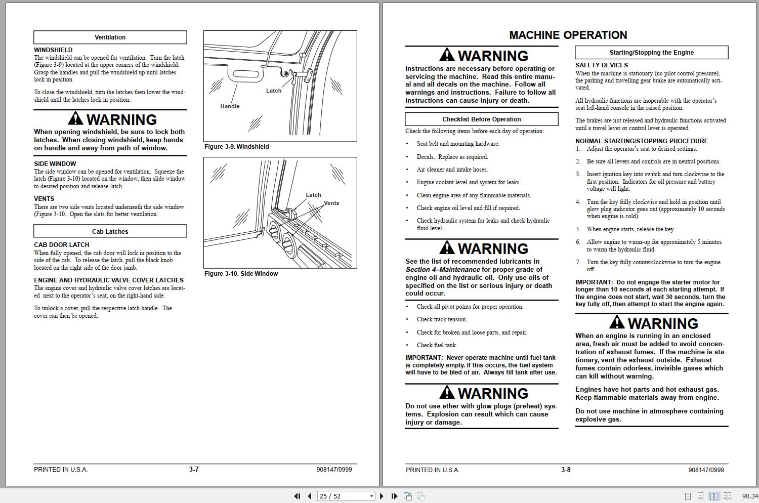 Gehl Crawler Excavator GE802 Operator's Manual 908147