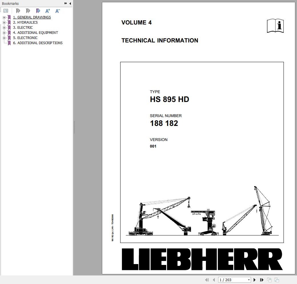 Liebherr Crawler Crane HS895 HD 188182 Technical Information, Parts ...
