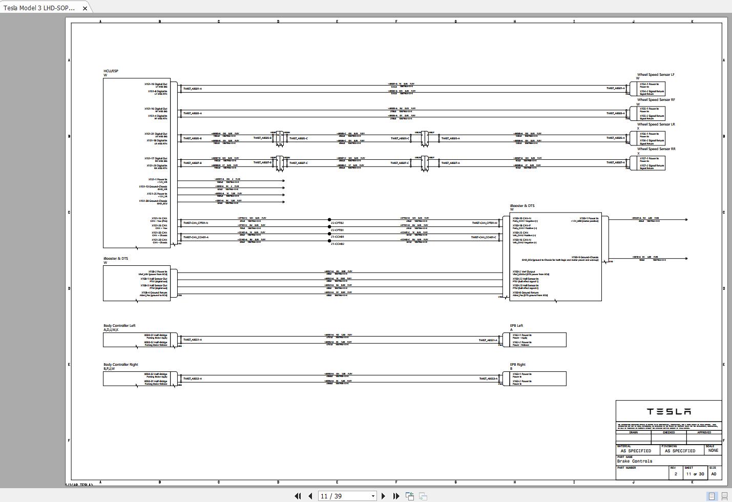 Tesla Model 3 LHD-SOP2 [02.2018] Wiring Diagram