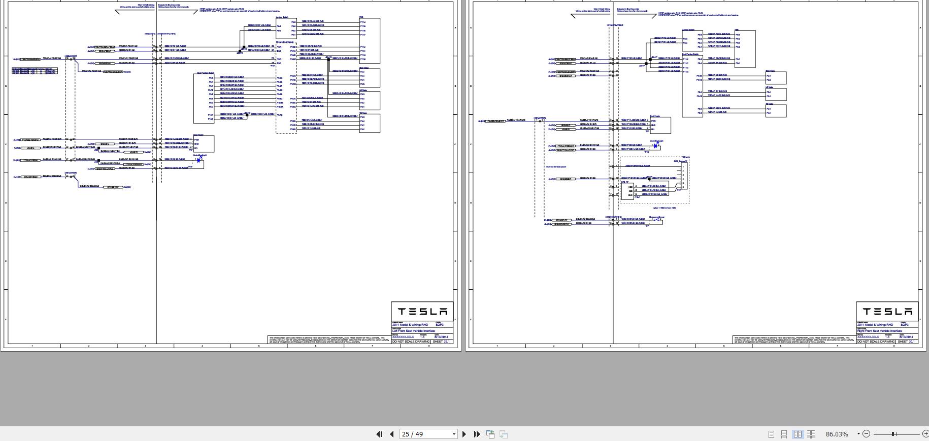 Tesla Model S 2014 RHD SOP3 Circuit Diagram 2014