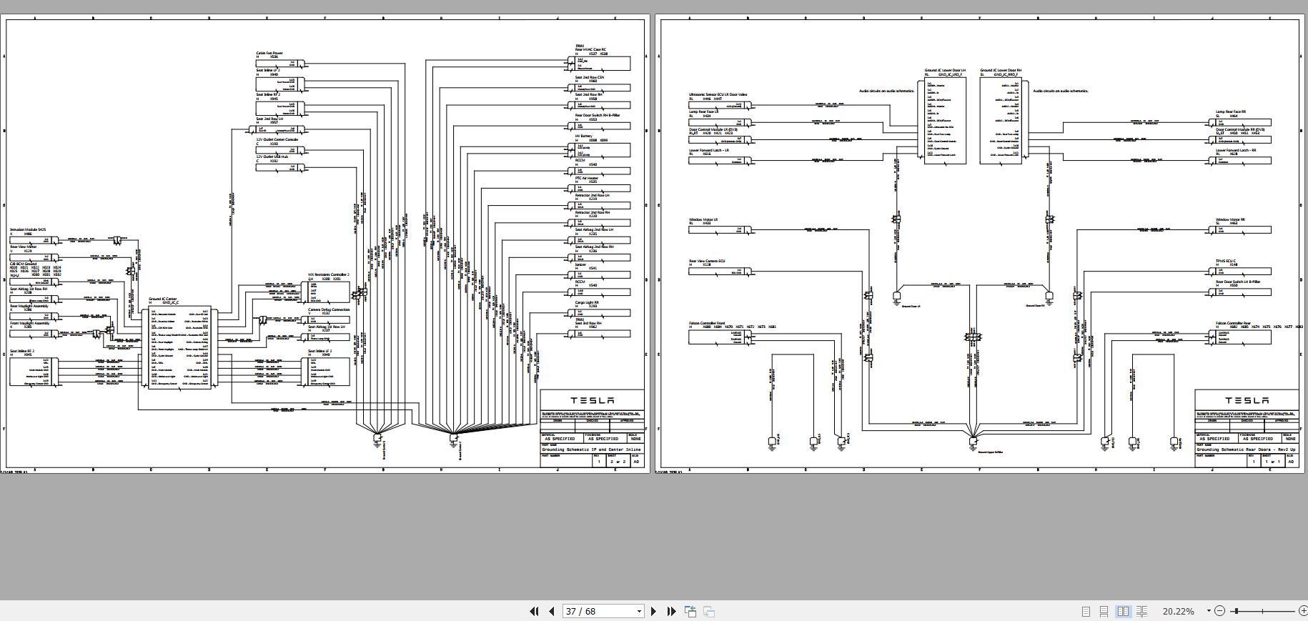 Tesla Model X 2015 LHD SOP2 Circuit Diagram