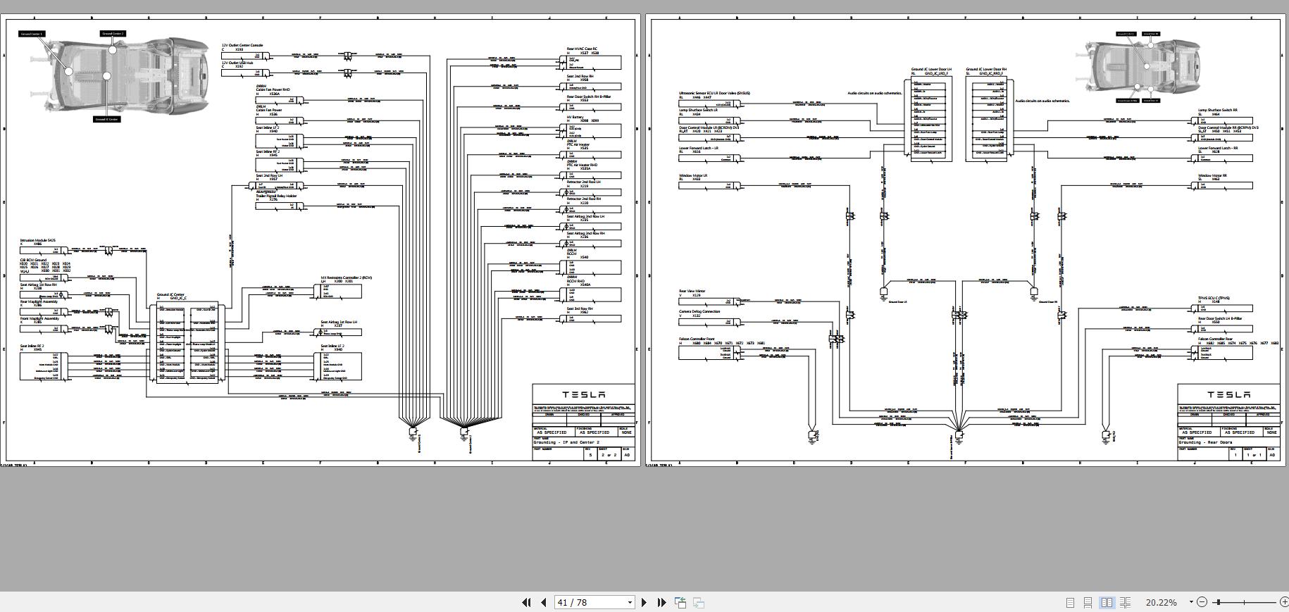 Tesla Model X 2019 LHD SOP8 Circuit Diagram 2020