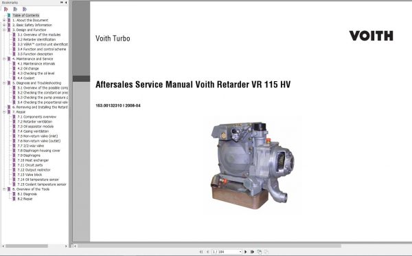 VOITH Turbo Retarder VR 115 HV After Service Manual