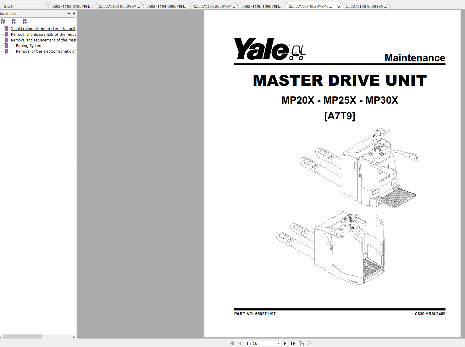 Yale Forklift Class 3 A7T9 (MP20X-MP25X-MP30X Europe) Service Manual 03.2022